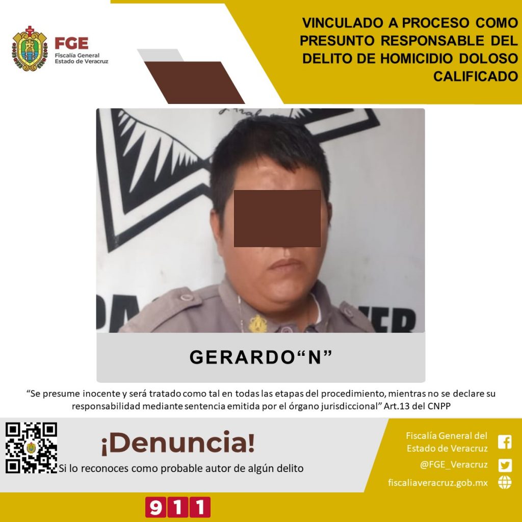Vinculado a proceso como presunto responsable del delito de homicidio doloso calificado ...
