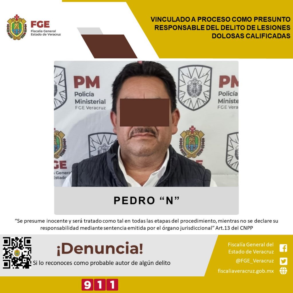 Vinculado a proceso como presunto responsable del delito de lesiones dolosas calificadas ...